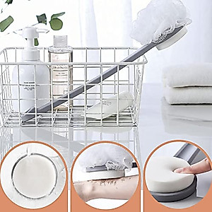 INGVY Dry Brushing Body Brush Bath Brush Long Handle Soft Hair Bath Brush Back Brush Exfoliating Handle Massager Body Bath Wooden Massager with Long