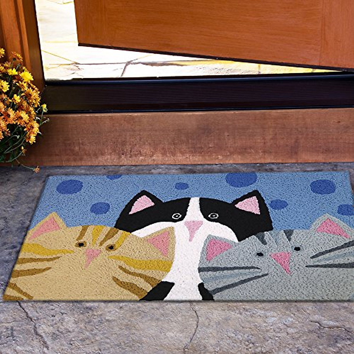 Jellybean Cat Pack Pets Indoor/Outdoor Machine Washable 21" x 33" Accent Rug