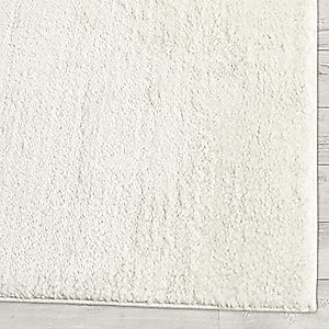 Antep Rugs Palafito 5x7 Solid Shag Modern Indoor Area Rug (White, 5'3" x 7'6")