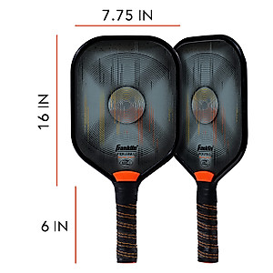 Franklin Sports Pickleball Paddles - Aluminum Pickleball Paddle - USA Pickleball (USAP) Approved Tournament Pickleball Paddle - Aluminum Surface Pickleball Paddle - Black