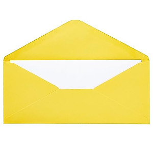 200 Pack #10 Yellow Envelopes Bulk with Gummed Seal for Party Invitation Cards, Mailing Business Letters, Checks (4 1/8 x 9 1/2)