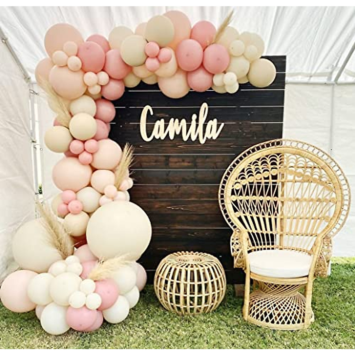 Dusty Rose Pink Nude Peach Neutral Brown Ivory White Boho Balloons Balloon Garland Kit, Boho Neutral Birthday Wedding Baby Shower Party Decorations for Girl