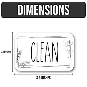 Double-Sided Dishwasher Magnet Clean Dirty Sign, Clean and Dirty Magnet for Dishwasher, Dirty or Clean Magnetic Signs, Clean/Dirty for Stainless Steel Decor, Dish Washer Sign Magnet