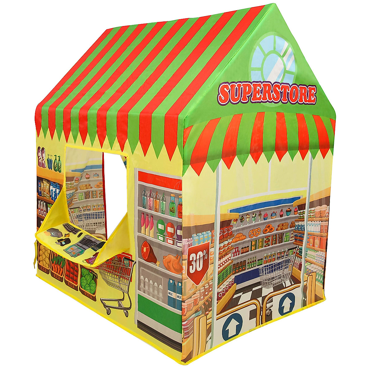Kiddie Play Supermarket Playhouse Kids Play Tent for Boys & Girls Indoor Outdoor Toy