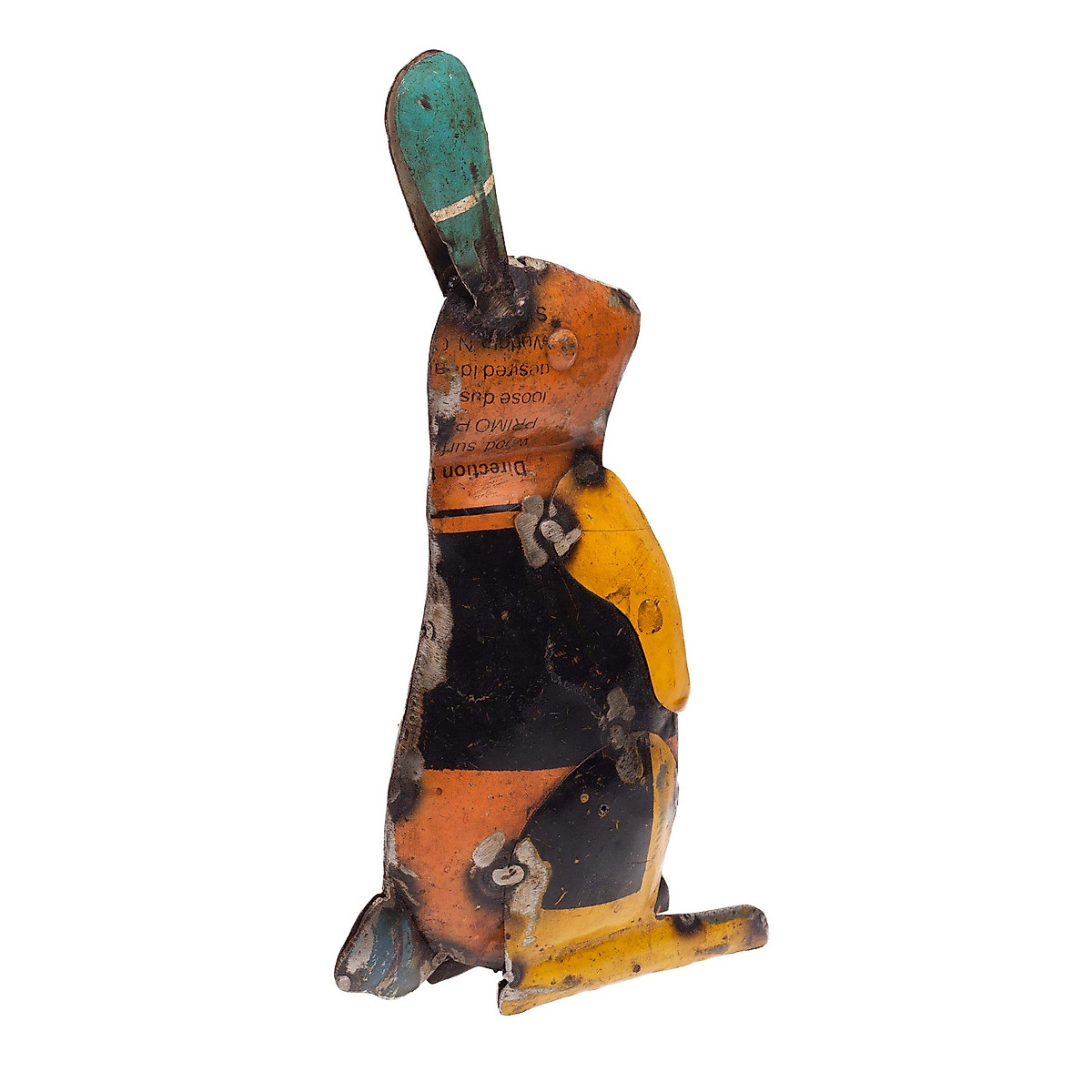 De Kulture Handcrafted Recycled Iron Bunny Decorative Collectible Figurine Showpiece Beautify Home Office Easter Décor| Ideal for Garden Balcony Terrace Decoration, 5x1.5x9 (LWH) Inches