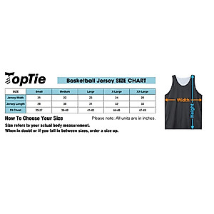 TopTie Reversible Basketball Jerseys Men's Tank Top Mesh Tank Lacrosse Jersey for Adult Youth-Black/White-L