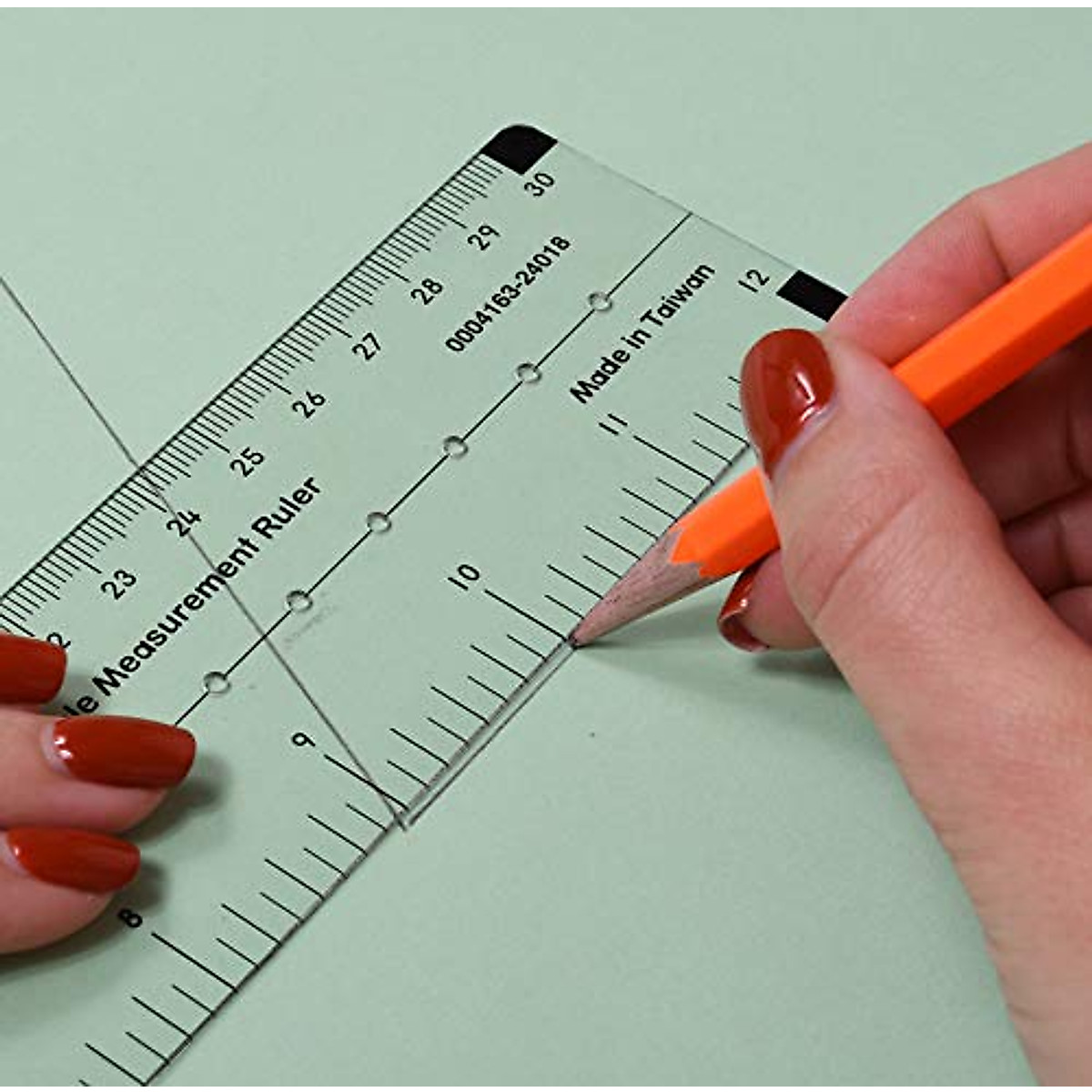 LEARNING ADVANTAGE-7752 Angle Measurement Ruler - Clear, Flexible and Adjustable Geometry Measuring Tool - Measure Angles to 360 Degrees and Lines to 12"