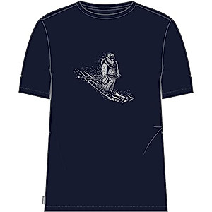 Icebreaker Merino Men's Standard Tech Lite II SS Tee Skiing Yeti, Midnight Navy