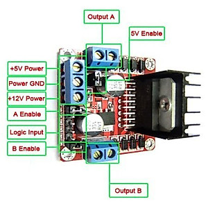 Ardest L298N Dual H-Bridge Motor Drive Controller for Arduino Smart Car Robot Power Stepper Motor Driver Module