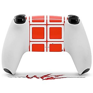 WraptorSkinz Skin Wrap compatible with Sony PS5 DualSense Controller Squared Red (CONTROLLER NOT INCLUDED)