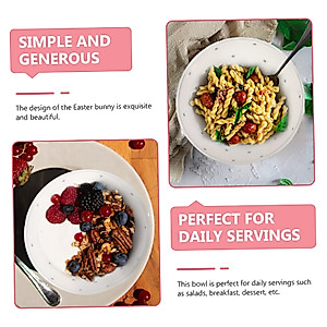 BESTOYARD Easter Tableware Ceramic Mixing Bowl Ramen Kit Udon Noodle Bowl Rice Bowls Appetizer Bowl Bunny Candy Bowl Ceramic Tableware Dessert Fruit Bowl Salad Bowls Storage Bowl Tableware