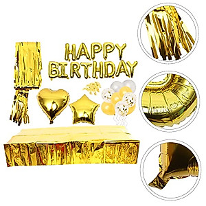 Totority 5 Sets balloon party decorations golden balloons baby balloons gold tablecloth birthday confetti balloons birthday latex balloons girl birthday party decorations birthday balloons