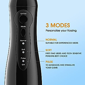 Hangsun Water Flossers Professional for Teeth Cordless Portable Dental Oral Irrigator HOC760 300ML Rechargeable IPX7 Waterproof Water Teeth Cleaner Picks for Home Travel with 8 Jet Tips