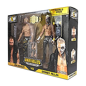 All Elite Wrestling Unrivaled Collection Rivals Pack - Darby Allin and Jon Moxley Action Figures, Plus Accessories - Amazon Exclusive