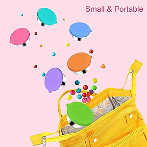 6x1.6 oz Salad Dressing Container To Go, Fits in Bento Box for Lunch, 18/8 Stainless Steel Condiment Containers with Lids, Easy Open, Leakproof, Rainbow Color Reusable Small Dipping Sauce Cups Set