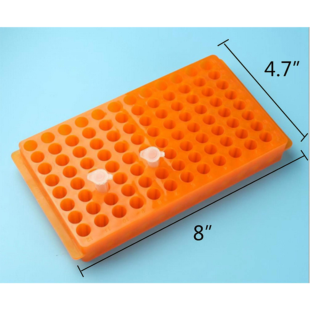 KINNOSE Tube Rack Double Panel 96-Well Polypropylene PCR Centrifuge Tube Holder for Microcentrifuge Tubes 0.2/0.5/1.5/1.8/2.0ml 3Pcs