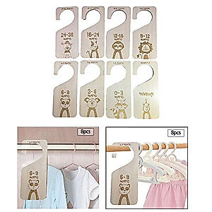 Gazechimp 7 Pieces Baby Closet Dividers Nursery Clothes Organizers Hanging Clothes Dividers Newborn Closet Dividers for Wardrobe Bedroom Closet, Style C