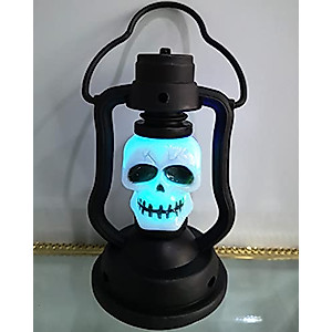 The Electric Mammoth LED Halloween Candles – Set of 4 – Light Up Flashing Pumpkin Skull Lantern Decoration – Fun Decor for Work, School, Office or Home