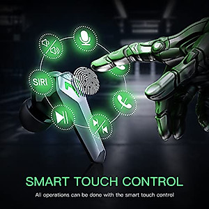 Tumwove Gaming Earbuds Wireless Earbuds Bluetooth Earbuds with Ultra Low Latency Gaming Headphones with Bluetooth 5.0 Dual Music/Game Modes & LED Light in-Ear Headset Auto Pairing