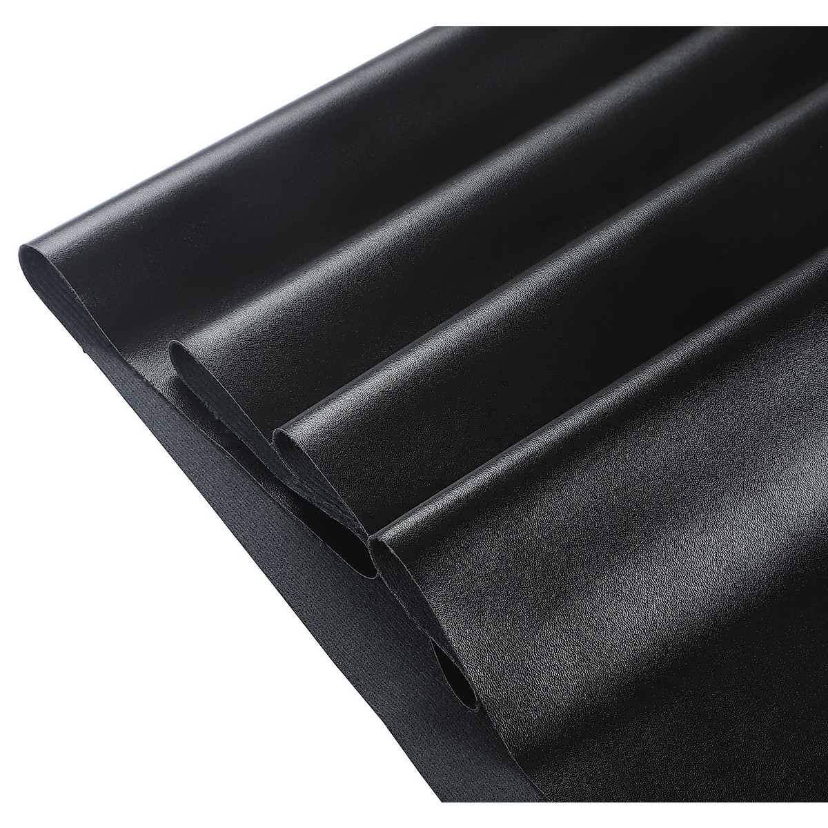 Picheng Vinyl Faux Leather Sheets: Black Smooth Faux Leather Fabric Waterproof 54" x 36" Vinyl Upholstery Leather Soft Synthetic for Upholstery Car, Bags,DIY Crafts (Black)