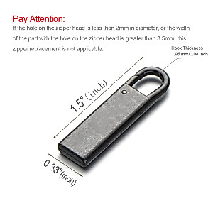 Zpsolution Zipper Pull Replacement Metal Zipper Handle Mend Fixer Zipper Tab Repair for Luggage Suitcases Bag