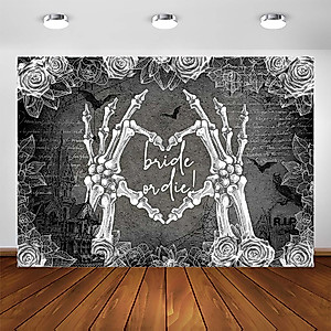 Avezano Bride Or Die Bachelorette Party Decorations Till Death Do Us Part Bridal Shower Gothic Wedding Engagement Party Decor Photoshoot Photo Booth Backdorps (7x5ft)