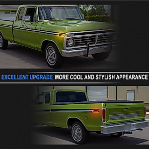 SHINEFIT LED Side Bumper Marker Lights Replacement for F0rd F100 F150 F250 F350 F500 Truck 1973-1979/ Bronco 1978-1979/ Econoline E100 E150 E250 E350 1975-1991, Smoke Lens