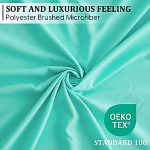 4 Piece Full Sheet Set - Super Soft Breathable Cooling Bed Sheets King Size 16 Inch Extra Deep Pocket, Hotel Luxury Bedding & Pillowcases, Wrinkle Free Oeko-Tex - Aqua