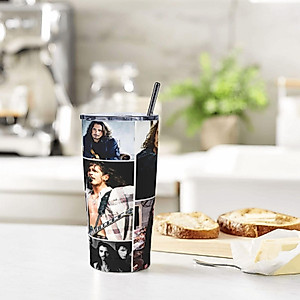 XULVYOU Chris Music Cornell Insulated Tumblers with Lid and Straws 20oz Stainless Steel Vacuum Travel Coffee Mugs Tea Cups