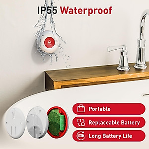 CallToU Wireless Caregiver Pager Smart Call System 4 SOS Call Buttons/Transmitters 2 Receivers Nurse Calling Alert Patient Help System for Home/Personal Attention Pager 500+Feet Plugin Receiver