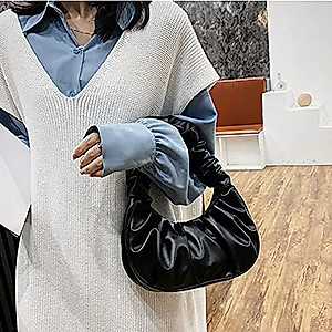 RARITYUS Women Vintage Hobo Handbag Fashion Pleated Purse Shoulder Bag Underarm Small Tote