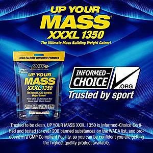 Maximum Human Performance MHP UYM XXXL 1350 Mass Building Weight Gainer, Muscle Mass Gains, w/50g Protein, High Calories, 11g BCAAs, Leucine, French Vanilla Creme, 16 Servings