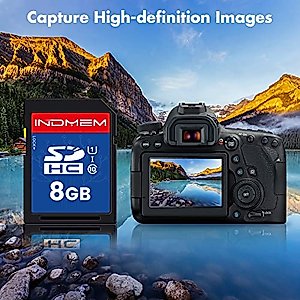 INDMEM SD Card 8GB 2 Pack UHS-I U1 Class 10 8G SDHC Flash Memory Card Compatible with Digital Camera, Computer, Trail Cameras