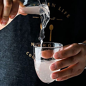 Bedside Water Carafe Set with Tumbler Glass Set for Bathroom Mouthwasher Dispenser Decanter with Cup Glass Pitcher Bottle Container, Nightstand or Kitchen, 600ml/20oz