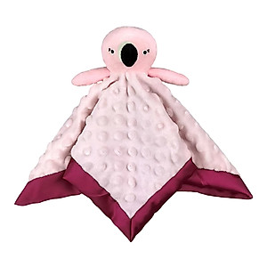Doindute Baby Pink Flamingo Soft Stuffed Animal Security Blanket, Plush Flamingo Character Lovey Blanket, Baby Shower/Nursery Gift, Newborn Infant Toddler Snuggle Blankie for Boys Girls, 13 Inches