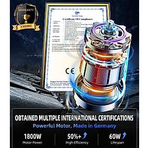 Smoothie Blender: [1800W German Motor][8-Tip Upgraded Blades][15 Speed Control] Professional Blenders for Kitchen Smoothies Juice, Smoothie Maker with 2 BPA-Free Cups Blender Receipe 1-Year Warranty