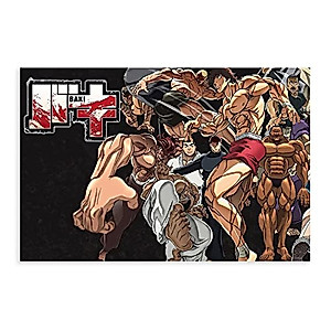 YOLANCH Baki Hanma Poster Baki Poster.Gurappura Baki Poster Canvas Poster Wall Art Decor Print Picture Paintings for Living Room Bedroom Decoration Unframe-style 12x18inch(30x45cm)