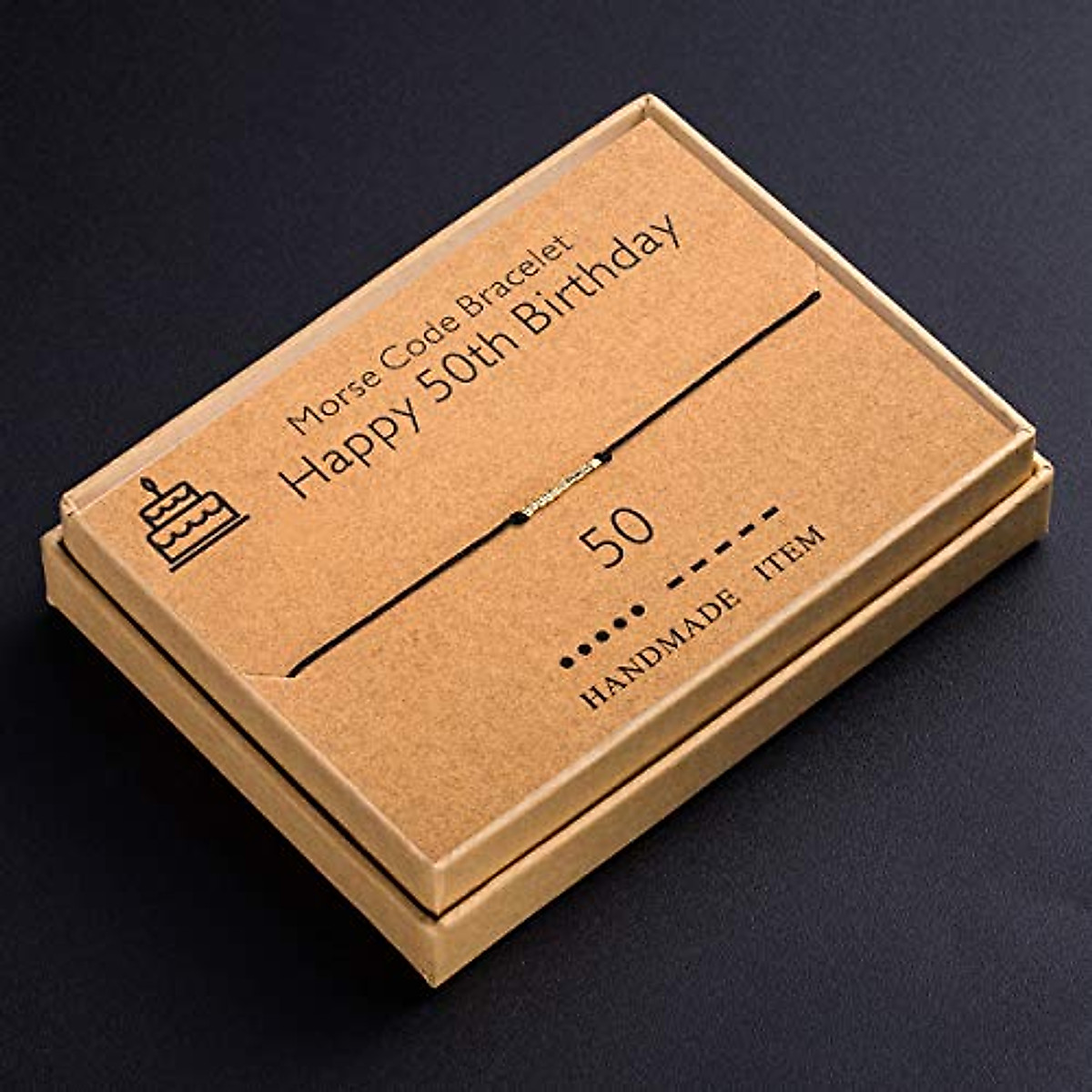 SANNYRA 50th Birthday Gifts for Women Morse Code Bracelet 14k Gold Plated Beads Bracelet Birthday Jewelry Perfect 50th Birthday Gift Ideas for Her