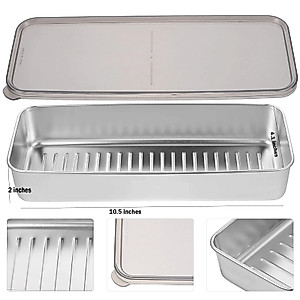 ninesung Bacon Container for Refrigerator | 2 Pack | Bacon Keeper | 304 Stainless Steel | Airtight Deli | Meat Storage Containers | Fridge Organizer Bins | Kitchen Food Storage Containers with Lids