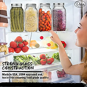 Wide Mouth Mason Jars 64 oz - 1/2 Gallon Mason Jar - Ball Mason Jars 64oz With Lids - Large Mason Jar 64 Ounce - Wide Mouth Half Gallon Mason Jars - Ball Canning Jars Wide Mouth - 6 Pack Dean Products