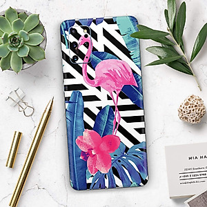 DesignSkinz Vivid Tropical Chevron Floral v2 Protective Vinyl Decal Wrap Skin Cover Compatible with The Samsung Galaxy S20 (Screen Trim & Back Glass Skin)