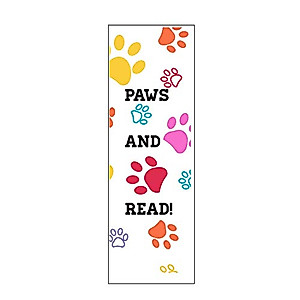 Paws and Read Encourage Reading Bookmarks for Kids Students Teachers Schools Dog Paw Book Marks Classroom Supplies Bulk (50 Count)