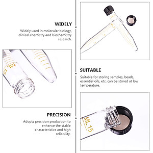 ULTECHNOVO 10pcs Conical Centrifuge Tubes 15ml Glass Test Tubes with Screw Cap for Laboratory Non - pyrogenic DNase/RNase - Free Human DNA - Free