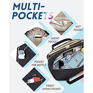 BAGSMART Travel Duffle Bag 37L Weekender Overnight Bag with Wet Pocket for Women, Large Carry On Bag with Laptop Compartment and Shoes Bag for Travel, Business Trips, Sports(Black)