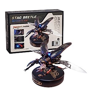 3D Metal Puzzles for Adults, DIY Model Kits for Adults and Teens to Build, 115 Pieces Mechanical Puzzle Stag Beetle, STEM Toy for Kids, for Adults/Boys/Girls（Stag Beetle）