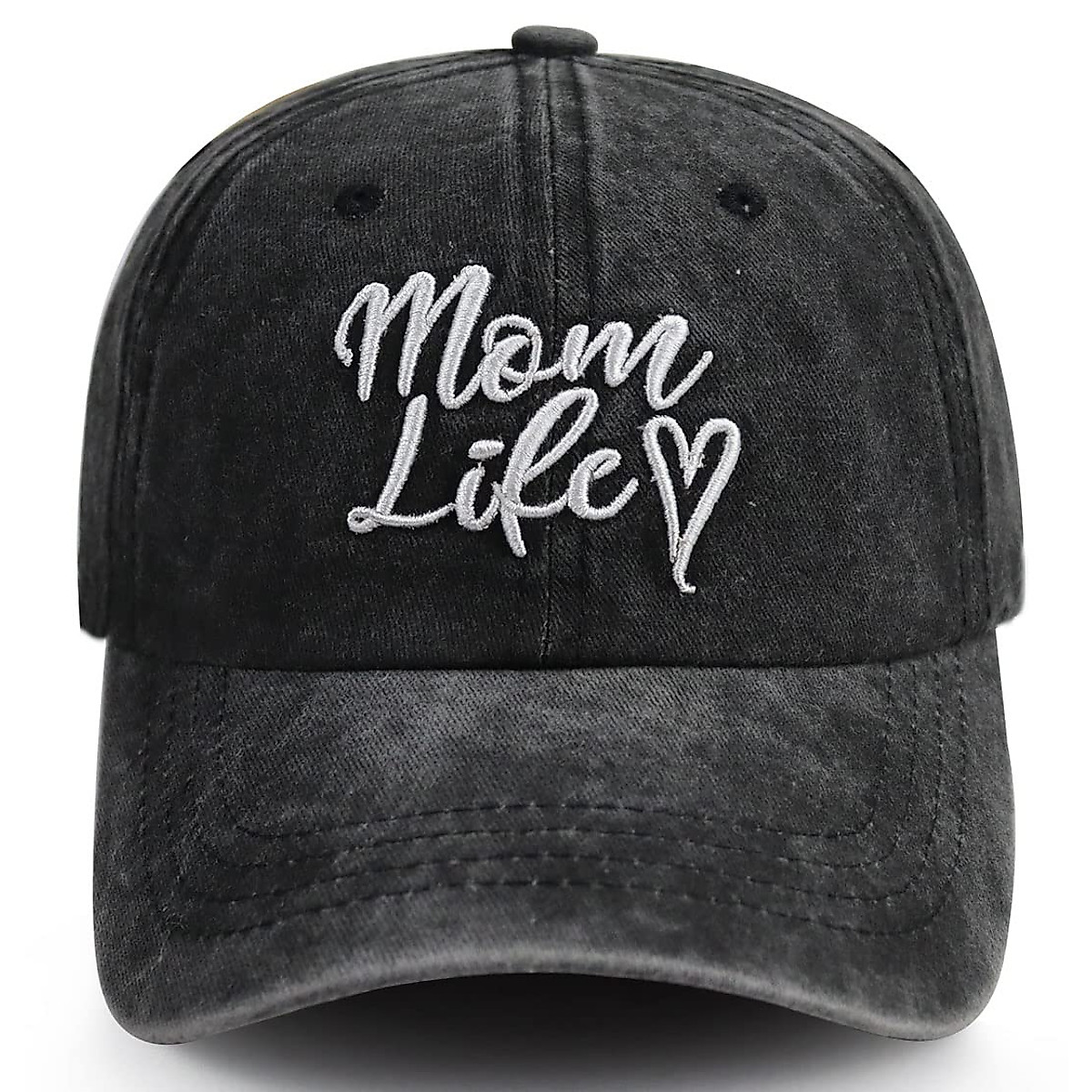 Womens Hats Baseball Caps, Funny Mom Life Hat for Mama, Mothers Day Christmas Birthday Gifts for Mom Wife Mommy Grandma, Adjustable Washed Cotton 3D Embroidered Baseball Cap