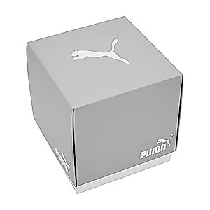 PUMA Men's 5 Quartz Watch with Silicone Strap, Black, 20 (Model: P6024)