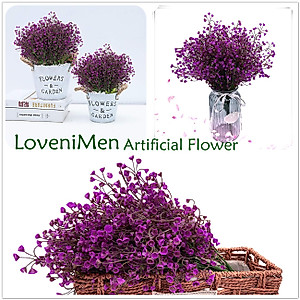 LOVENIMEN Artificial Chrysanthemum Flowers, Real Touch Silk Daisy Plastic Plants Home Decorations for Bridal Wedding Bouquet Bunches Hotel Party Garden Floral Décor Purple 4pack