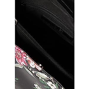 Nine West Skyes Satchel Black Blooms Floral One Size