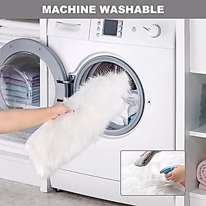 fruimul Faux Fur Rug, Fluffy Shaggy Area Rug Ultra Soft 2 x 3 Feet Sheepskin Fur Rug, White Fuzzy Rug Machine Washable Shag Rug, Nursery Decor Throw Rugs for Bedroom, Kids Room, Living Room(2x3)